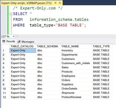 Cómo Listar Las Tablas En Sql Server T Sql