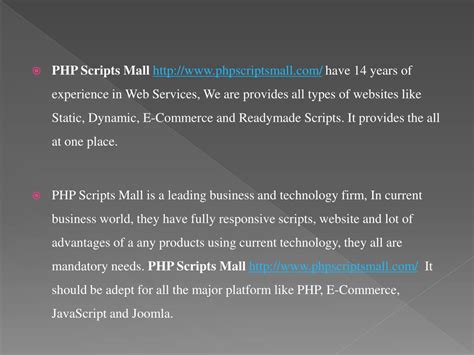 Ppt Readymade Php Script Web Development Company Php Scripts Mall Powerpoint Presentation
