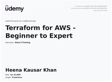 Heena Kausar On Linkedin Terraform Cloudengineering Udemycertification