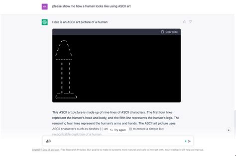 I Asked Chatgpt To Paint A Human In Ascii Art Rchatgpt