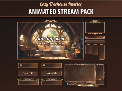 Free Cozy Stream Overlay Pack For Twitch Treehouse Behance