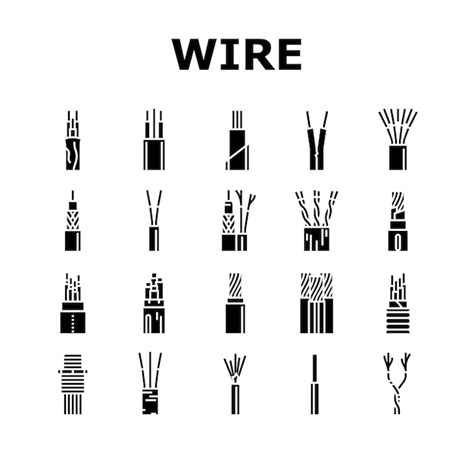 Premium Vector Wire Cable Technology Connection Icons Set Vector