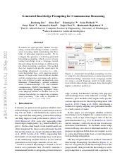 Enhancing Commonsense Reasoning With Generated Knowledge Course Hero