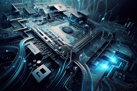 Premium AI Image Technology Background Digital Graphic Design Wallpaper CPU Or GPU Motherboard