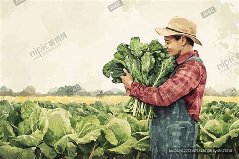 Ai创作图田间农民在摘菜 收割青菜 菜农农田 菜地里的农妇 拿蔬菜的农民 摘菜工人 摘青菜 穿蓝色工作服的菜农 收割芥菜 菜农劳动 人青菜 农妇手绘 田里摘菜的人 采摘菜叶 菜农菜地蔬菜