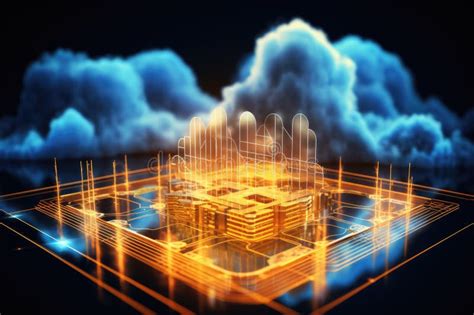 Cloud Computing Transfer Big Data On Internet Futuristic Digital