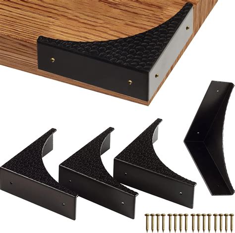 Foxwake Black Metal Corner Guards Decorative Wood Funiture 256 Box Corner Protectors Metal