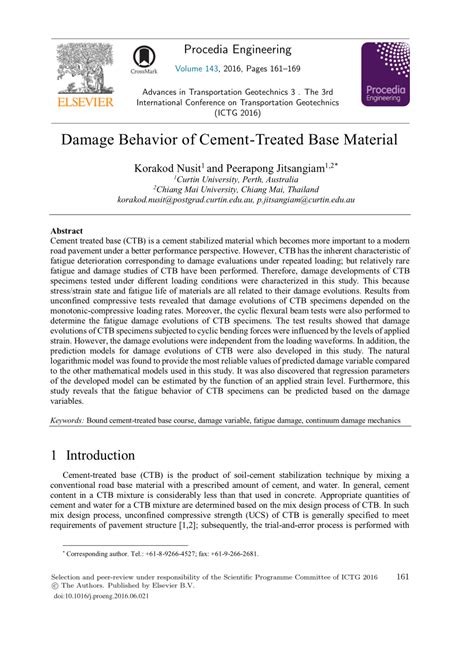 PDF Damage Behavior Of Cement Treated Base Material