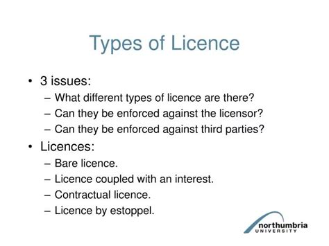 PPT Types Of Licence PowerPoint Presentation Free Download ID 1391066
