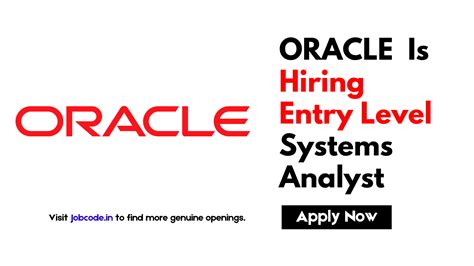 Oracle Is Hiring Entry Level Systems Analyst 2025 Jobcode