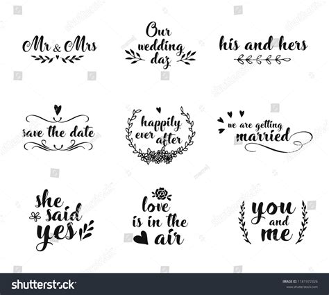 Wedding Text Typography Vector Illustration Stock Vector Royalty Free