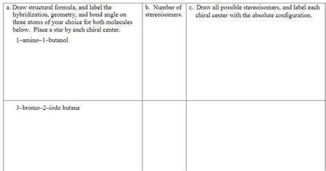 Solved Draw The Structural Formula And Label The Hybridization Geometry And Bond Angle On