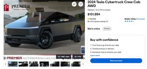 Tesla Cybertruck Hits Resale Market With Asking Prices Above A Brand