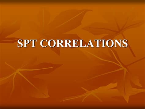 Spt Correlations Ppt