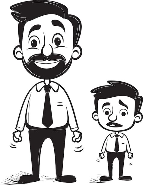 Daddys Little Buddy Cartoon Emblematic Design Blissful Bond Father Son