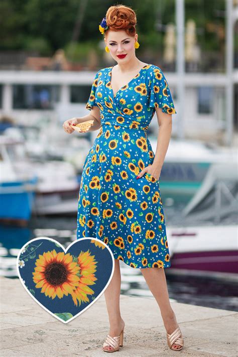 Fabulous Sunflower Print Womens Dress From Vintage Inspiration