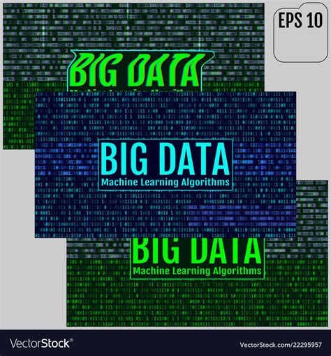 Set Of Big Data Machine Learning Algorithms Vector Image