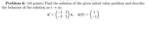 Solved Problem Points Find The Solution Of The Given Chegg Com