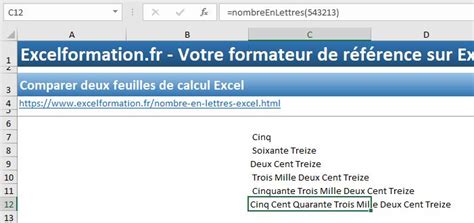 Comment écrire Un Nombre En Toutes Lettres Avec Une Fonction Excel