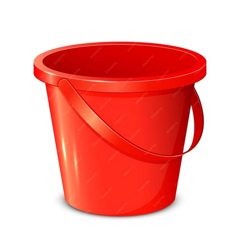 Premium Vector Red Bucket Isolated On White Background Illustration