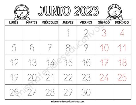 Mis Materiales Educativos Calendario Para Imprimir Para Niños 2022