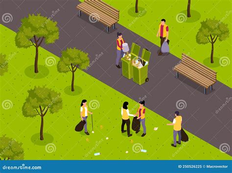 Isometric Garbage Recycling Composition Stock Vector Illustration Of Isometric Plant 250526225