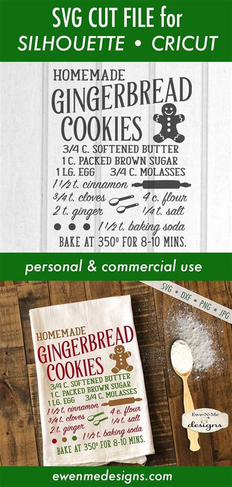 Gingerbread Cookie Recipe Svg Christmas Svg