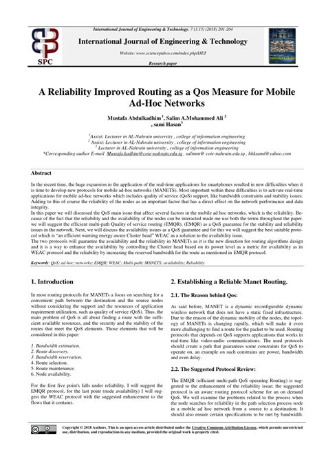 Pdf A Reliability Improved Routing As A Qos Measure For Mobile Ad Hoc