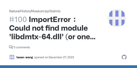 Importerror：could Not Find Module Libdmtx 64dll Or One Of Its Dependencieswindows