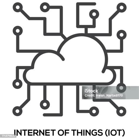 사물 인터넷 아이콘 클라우드 데이터 기술 개념 현대 기호 선형 픽토그램 윤곽선 기호 간단한 얇은 선 벡터 디자인 요소 템플릿 0