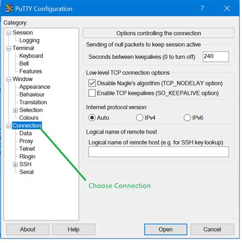 how to keep putty ssh connections alive