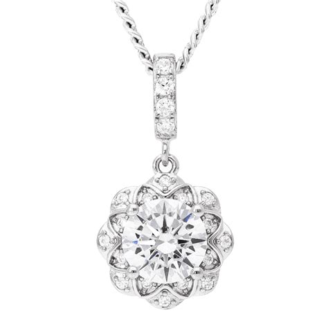 Sterling Silver Diamond Bright Cluster Pendant Pendants From Shipton