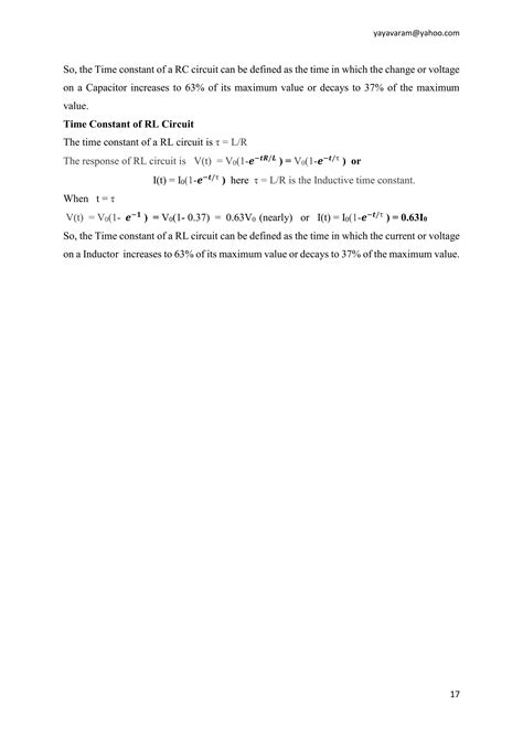 Transient Response Of RC RL Circuits With Step Input PDF