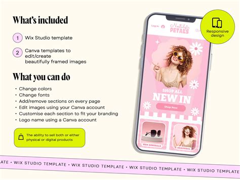 retro pink wix template colorful wix website wix site store website
