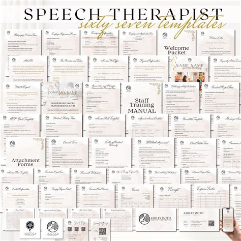 Speech Therapy Forms Speech Therapist Business Bundle Professional