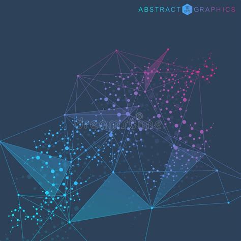 Geometric Abstract Background With Connected Line And Dots Structure Molecule And Communication