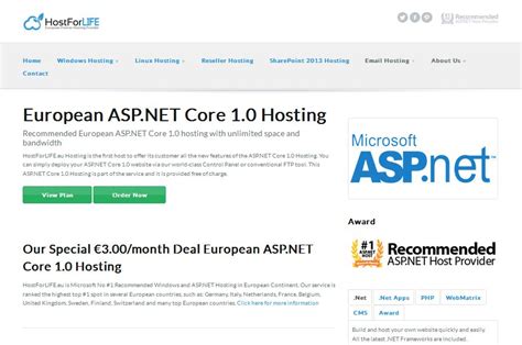 best asp core 1 0 hosting in europe reliable hosting asp reviews