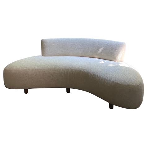 Milo Baughman White Serpentine Curved Sofa For Sale At 1stdibs Milo