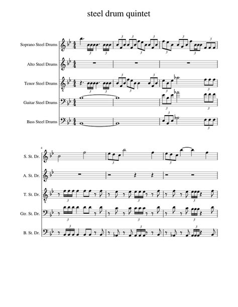 Steel Drum Quintet Sheet Music For Steel Drums Mixed Quintet