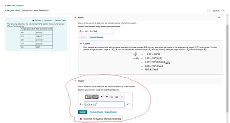 Solved HW Ch14 Kinetics Exercise 14 66 Enhanced With Chegg Com