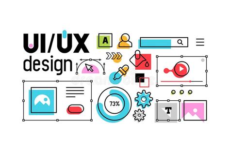 UI UX Development Design Concept Stock Vector Illustration Of Objects Social