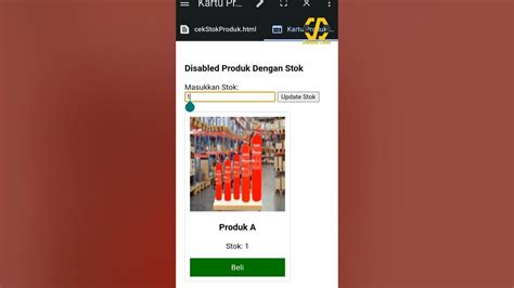 Disabled Produk Dengan Stok Html Css Javascrip Coding Shorts