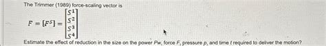 Solved The Trimmer Force Scaling Vector Chegg Com