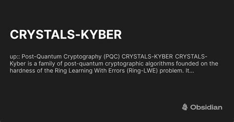 Crystals Kyber Obsidian Publish