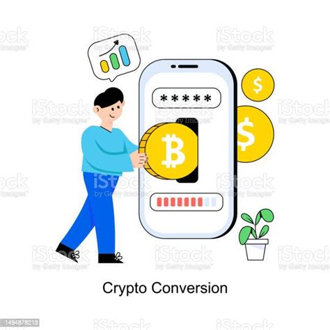 Crypto Conversion 플랫 스타일 디자인 벡터 그림입니다 스톡 일러스트레이션 그래프에 대한 스톡 벡터 아트 및 기타 이미지 그래프 금융 동전 Istock