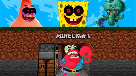 Minecraft Speedrunner Big Mr Krabs Vs 3 Hunters Spongebob Animation Youtube