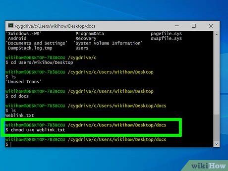 Cygwin Command Cheat Sheet