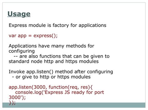 Nodejs Express Framework Ppt