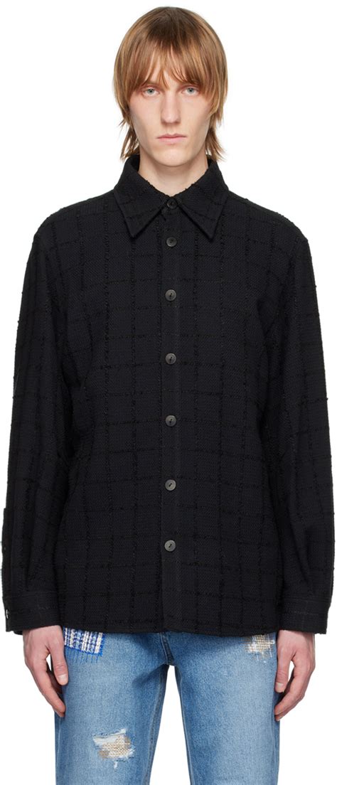 ader error black button shirt ssense