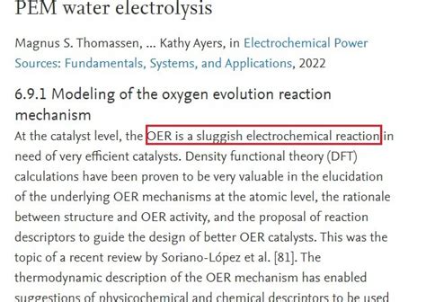 Oxygen Evolution Reaction Is A Sluggish Electrochemical Reaction How